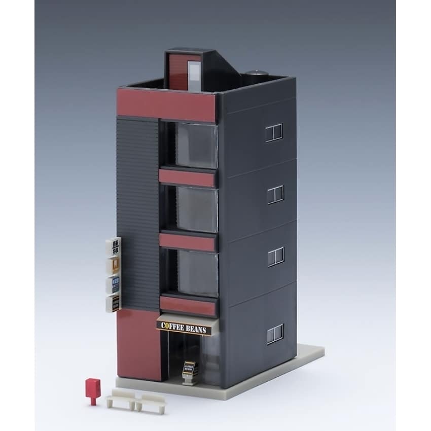 Tomix – Commercial Building Dark Grey N Scale – Model Railway Accessory