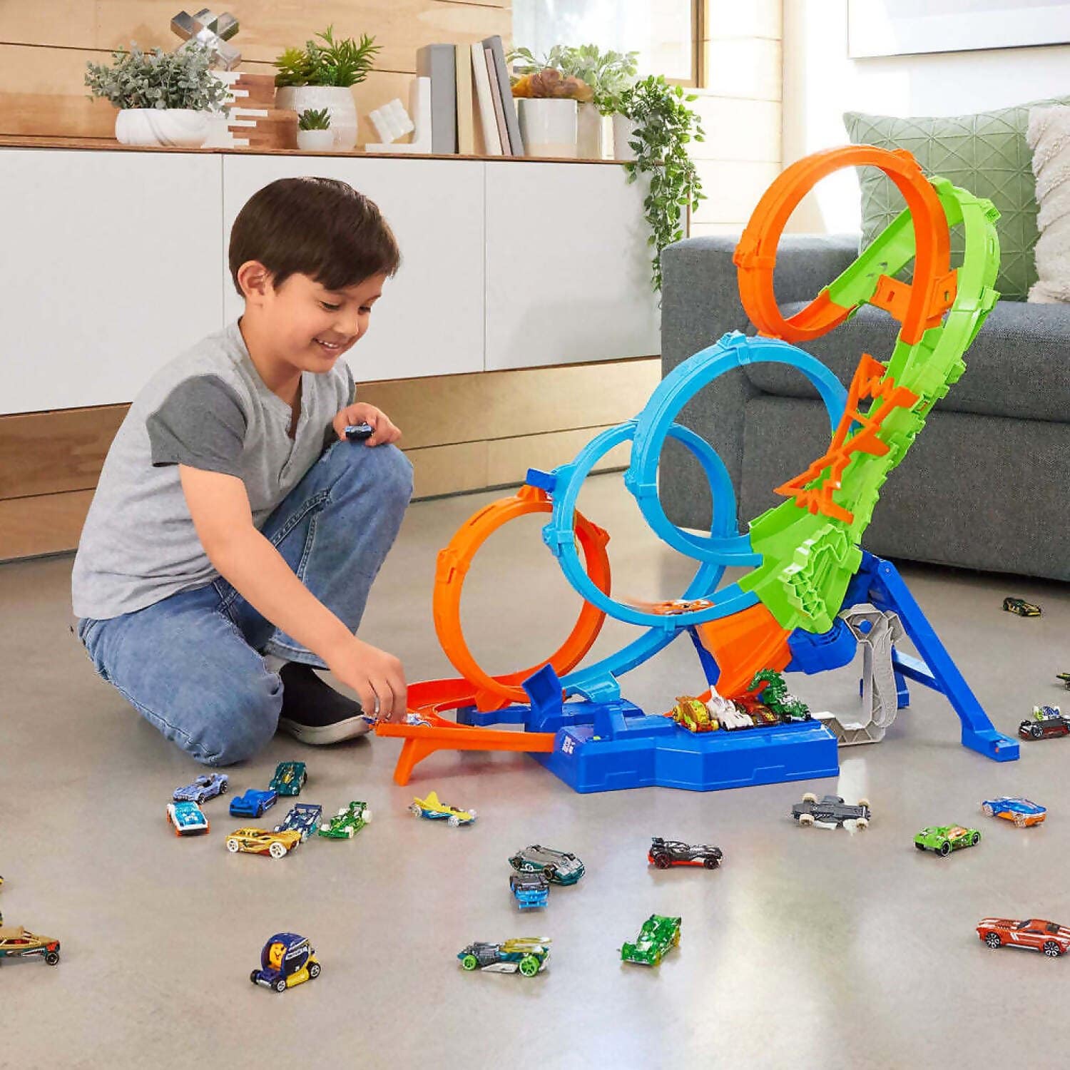 Hot Wheels – Action 4 Loop Crashout Trackset – Mattel