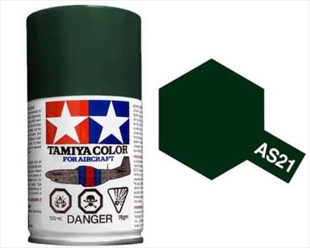 AS-21 TAMIYA ACRYLIC SPRAY PAINT 100ml (Aircraft) DARK GREEN 2 IJN