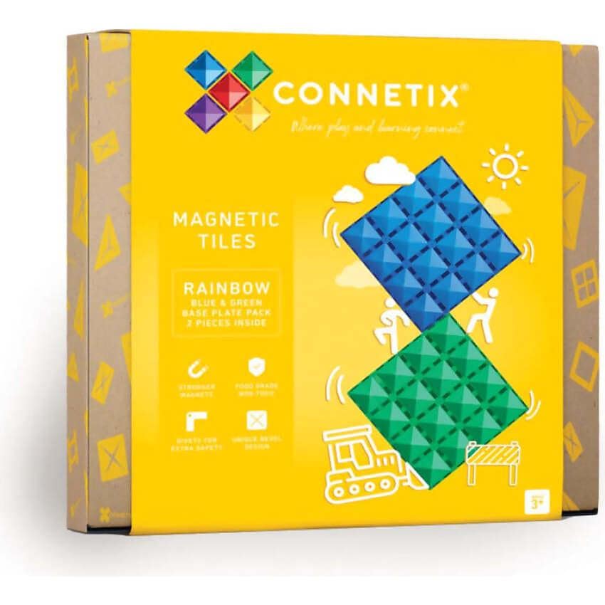 Connetix – Magnetic Tiles Rainbow Base Plate Pack Blue & Green 2pc