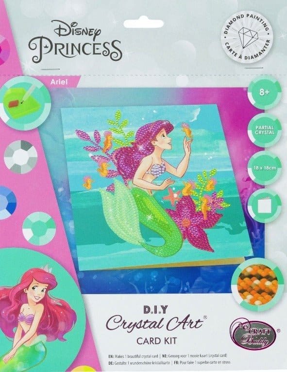 Craft Buddy – Crystal Art Disney Ariel Card Kit – BrickBuilder